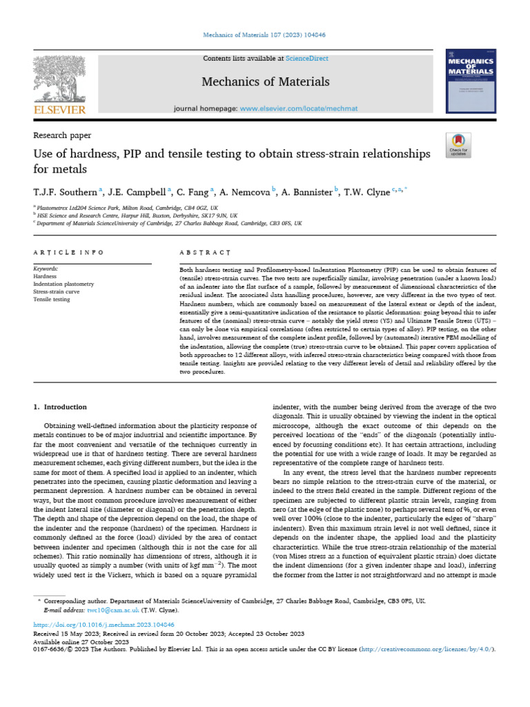 Stress-Strain Relationships in Metals | PDF | Hardness | Deformation ...
