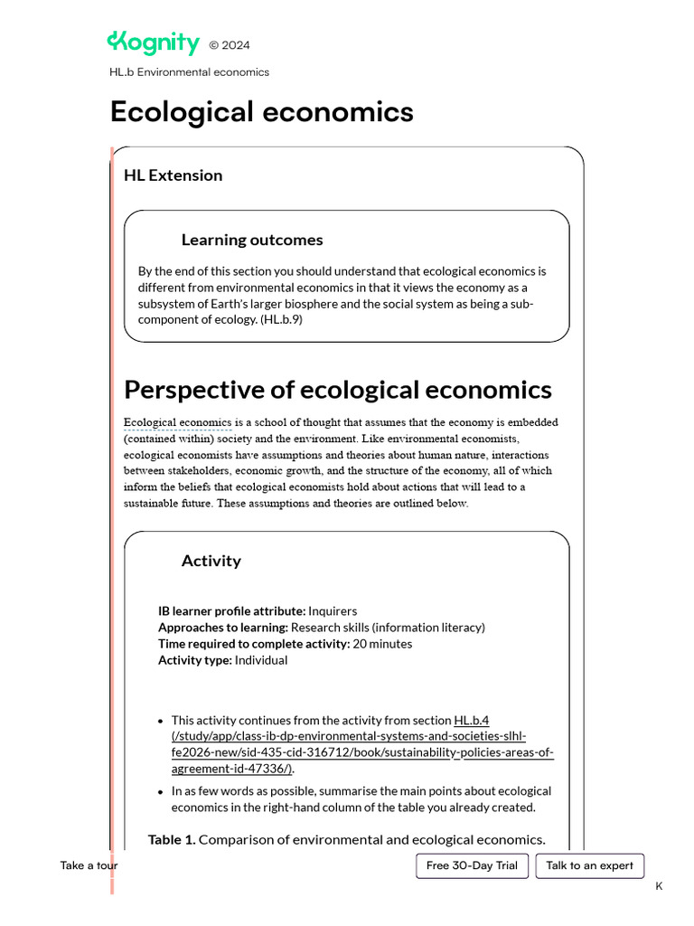 Ecological Economics - IB DP Environmental Systems and Societies SL ...