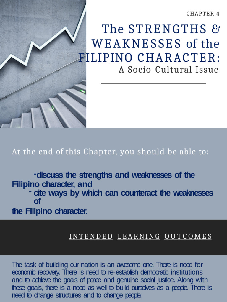 Lesson 5 (Strengths and Weaknesses of The Filipino Character) | PDF ...