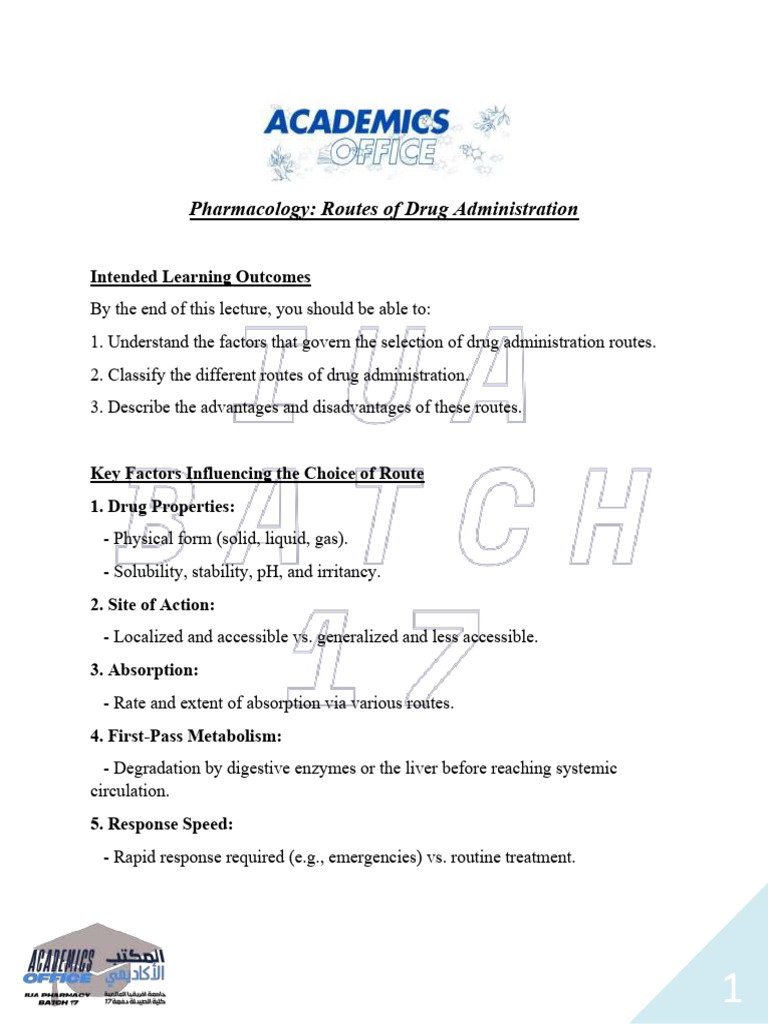 Routes of Drug Administration | PDF | Injection (Medicine) | Topical ...