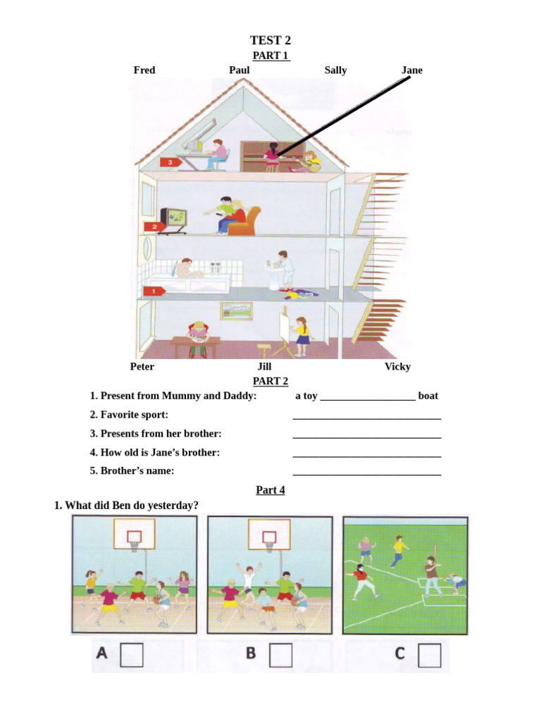 Movers Test 2 Practice Questions | PDF