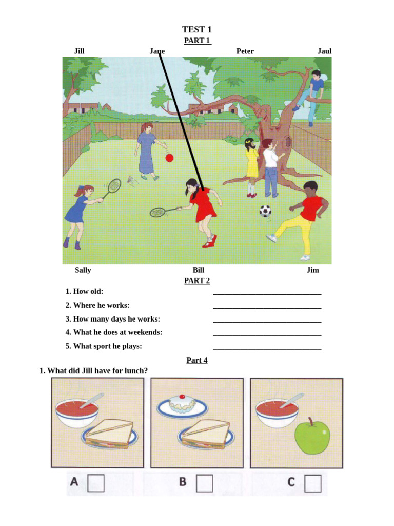 Movers 2 - Test 1 - L | PDF