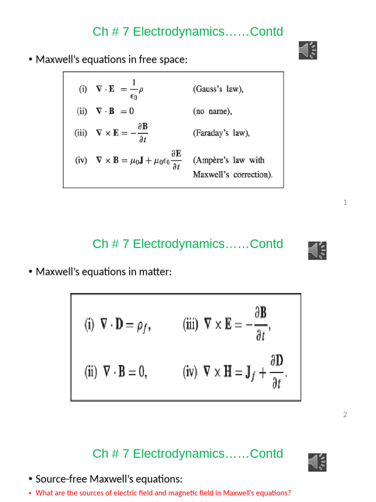 PHY324EMT Lecture2 | PDF | Maxwell's Equations | Magnetic Field