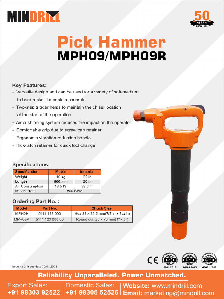 Versatile Pick Hammer Specifications | PDF