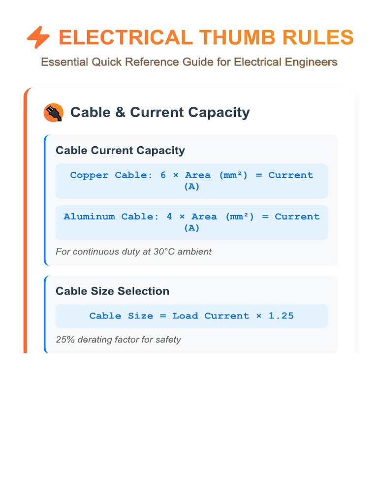Electrical Thumb Rules | PDF
