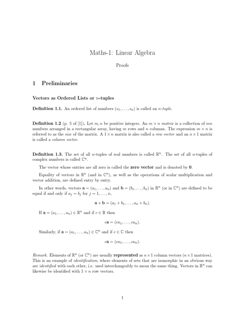 Proofs Pdf Matrix Mathematics System Of Linear Equations