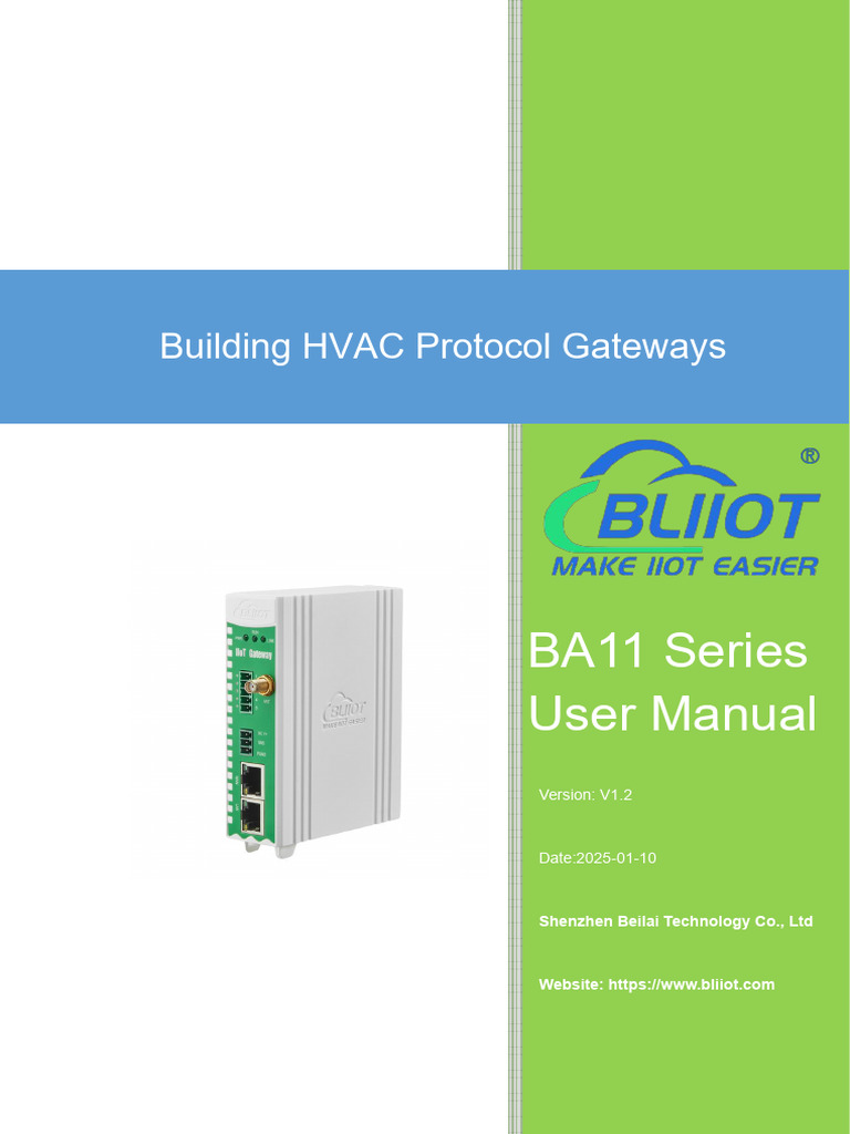 BA11 HVAC Protocol Gateway Manual | PDF | Ip Address | Computer Network