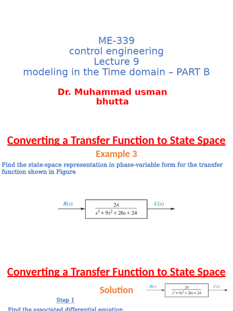 Lecture 9 - Modeling in The Time Domain - Part B | PDF | Function ...