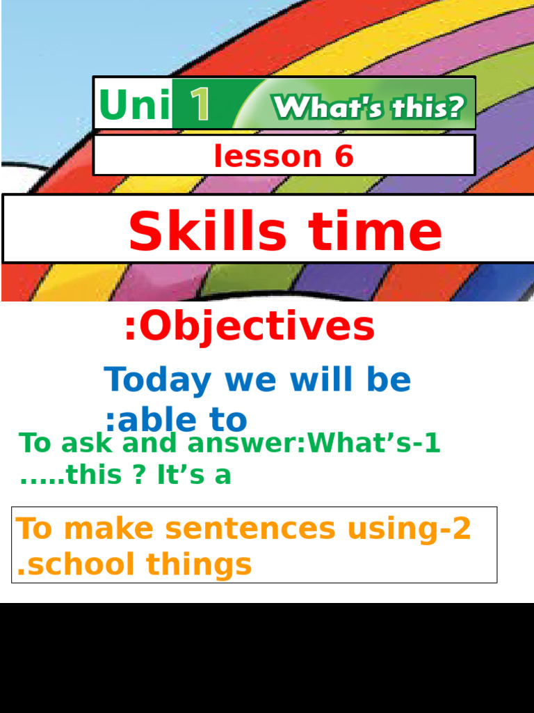 Lesson 6 Skills Times | PDF