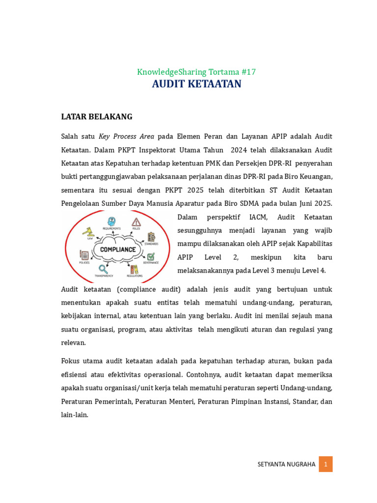 Langkah Audit Ketaatan APIP 2025 | PDF