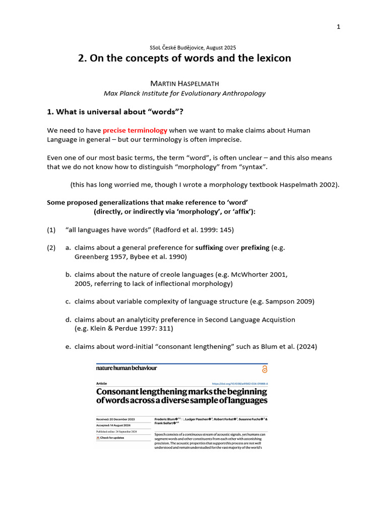 Understanding Words in Linguistics | PDF | Word | Lexicon