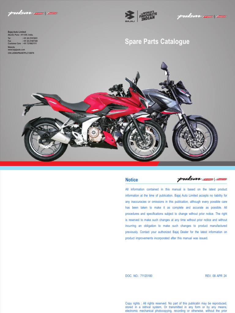 Pulsar N250 Spare Parts Catalogue | PDF | Anti Lock Braking System ...
