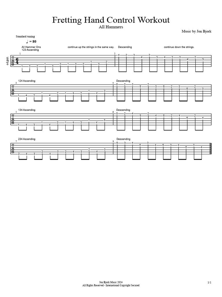 Fretting Hand Control Workout | PDF | String Instruments | European ...