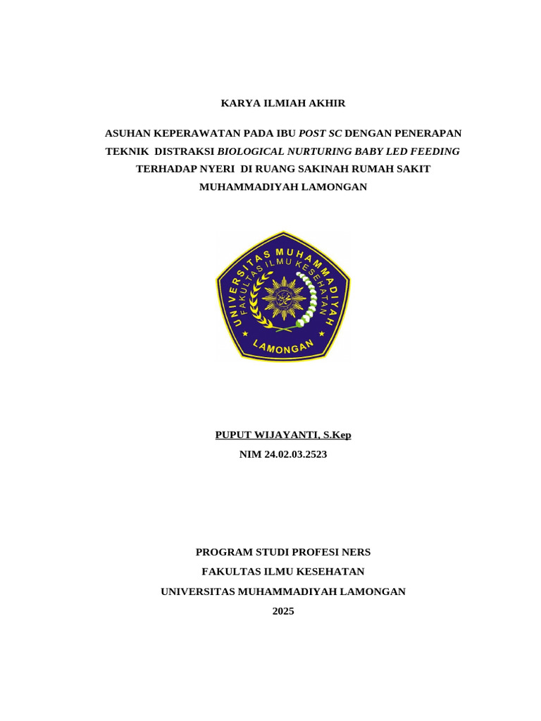 Asuhan Keperawatan Ibu Post SC Nyeri | PDF