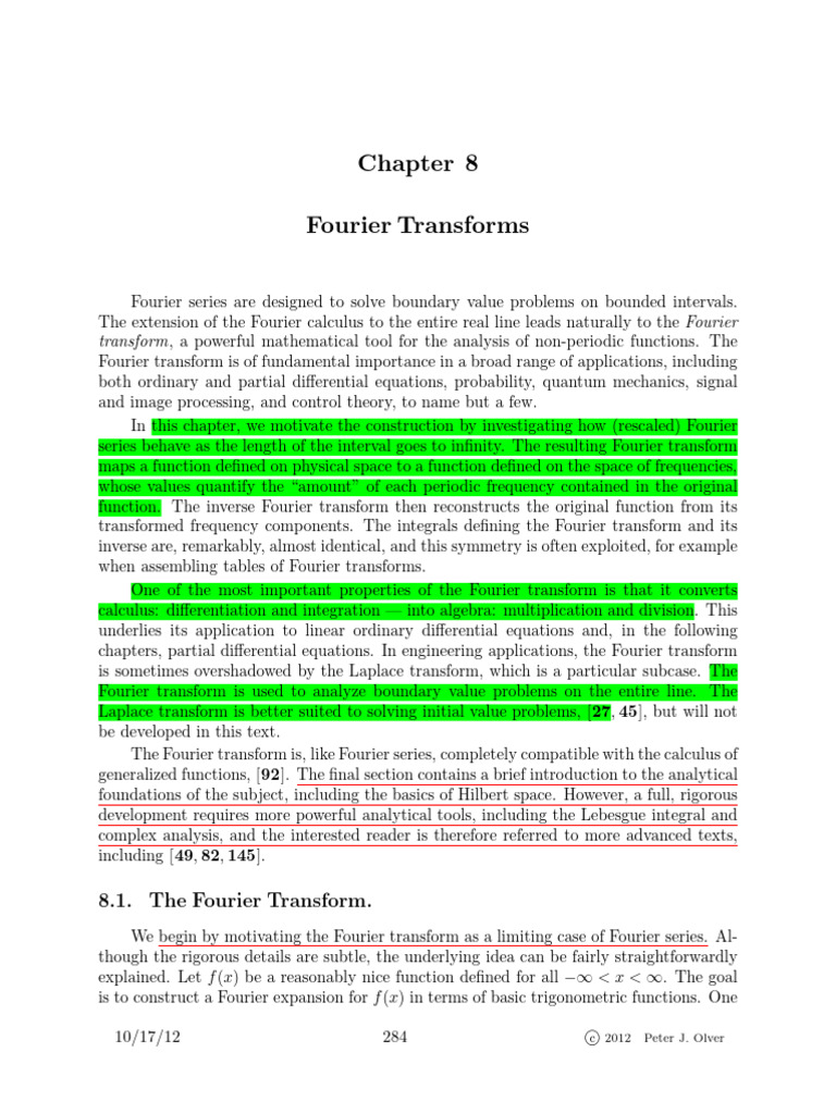 Fourier Transform Useful | PDF | Integral | Differential Equations