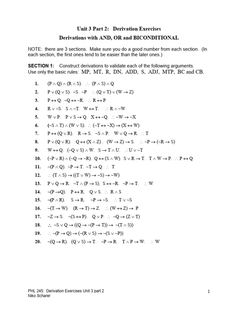 More Derivations For Sentential Logic | PDF | Chess Openings | Logic