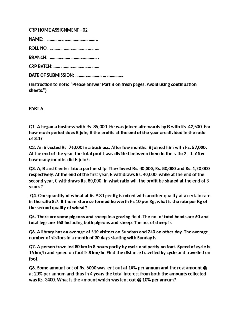 CRP Home Assignment 02 Apt+Ss | PDF