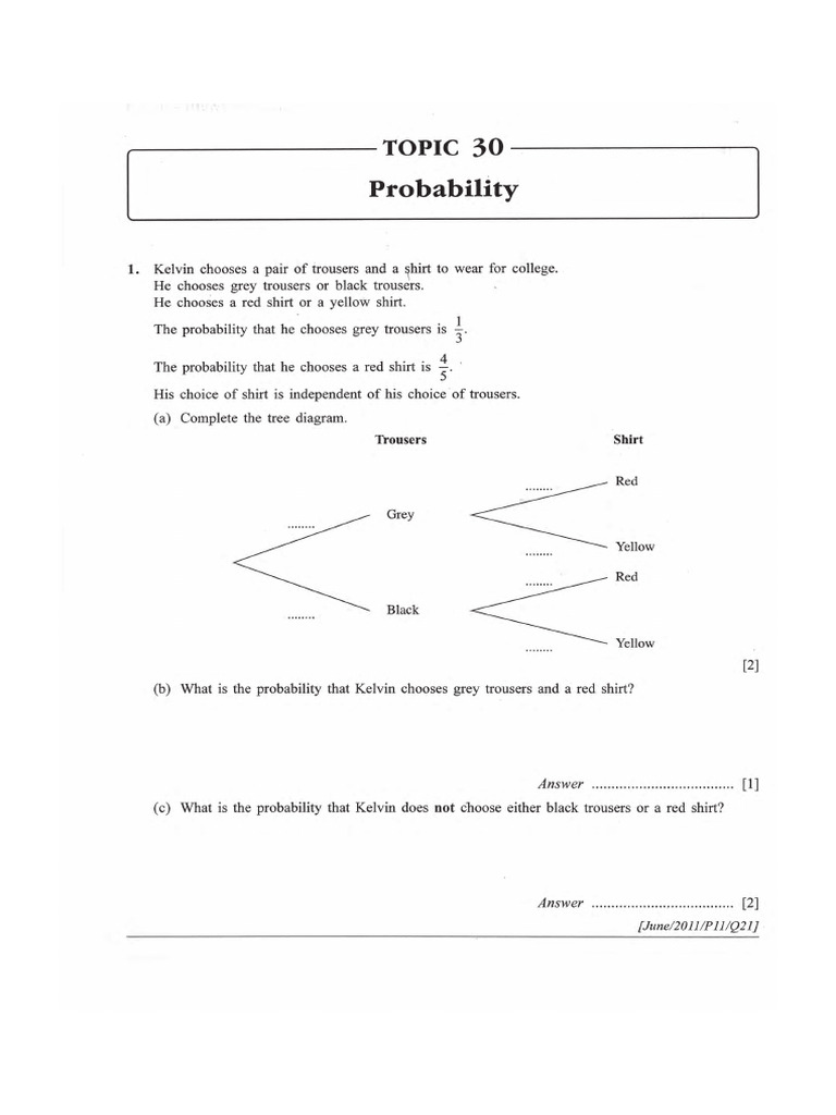 Probability O Level PP1 | PDF