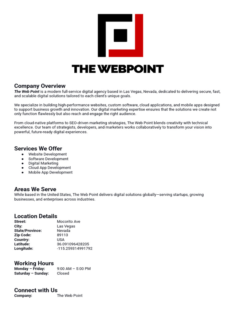 The Web Point (Brochures) | PDF