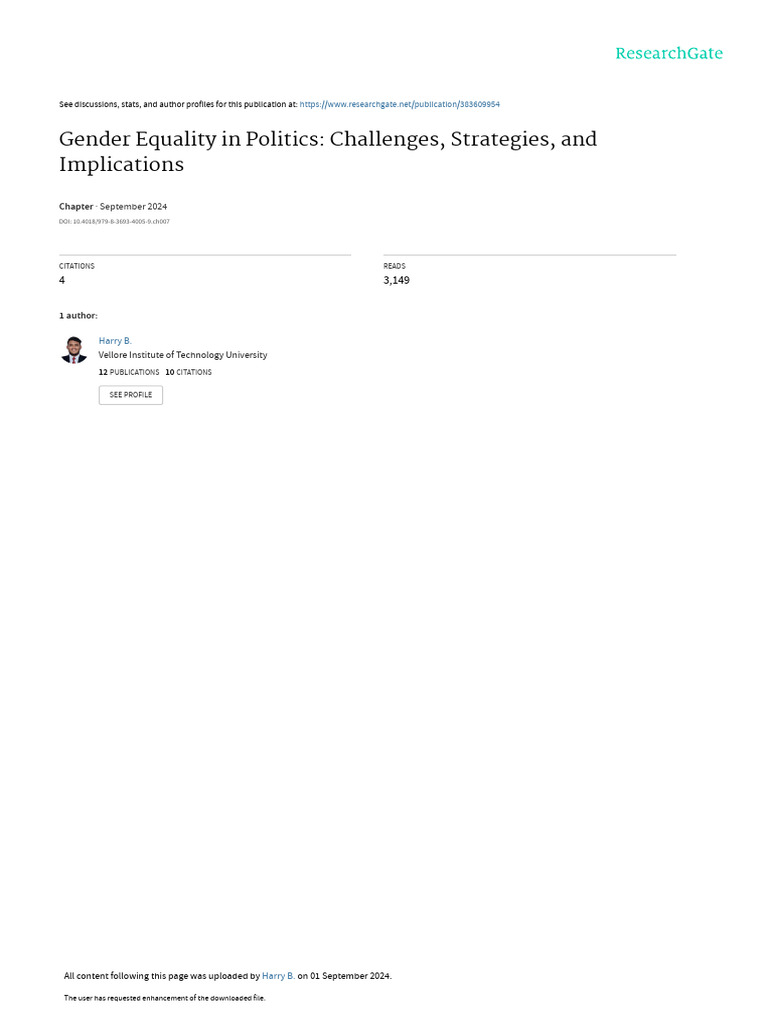Gender Equality in Politics: Challenges & Strategies | PDF ...