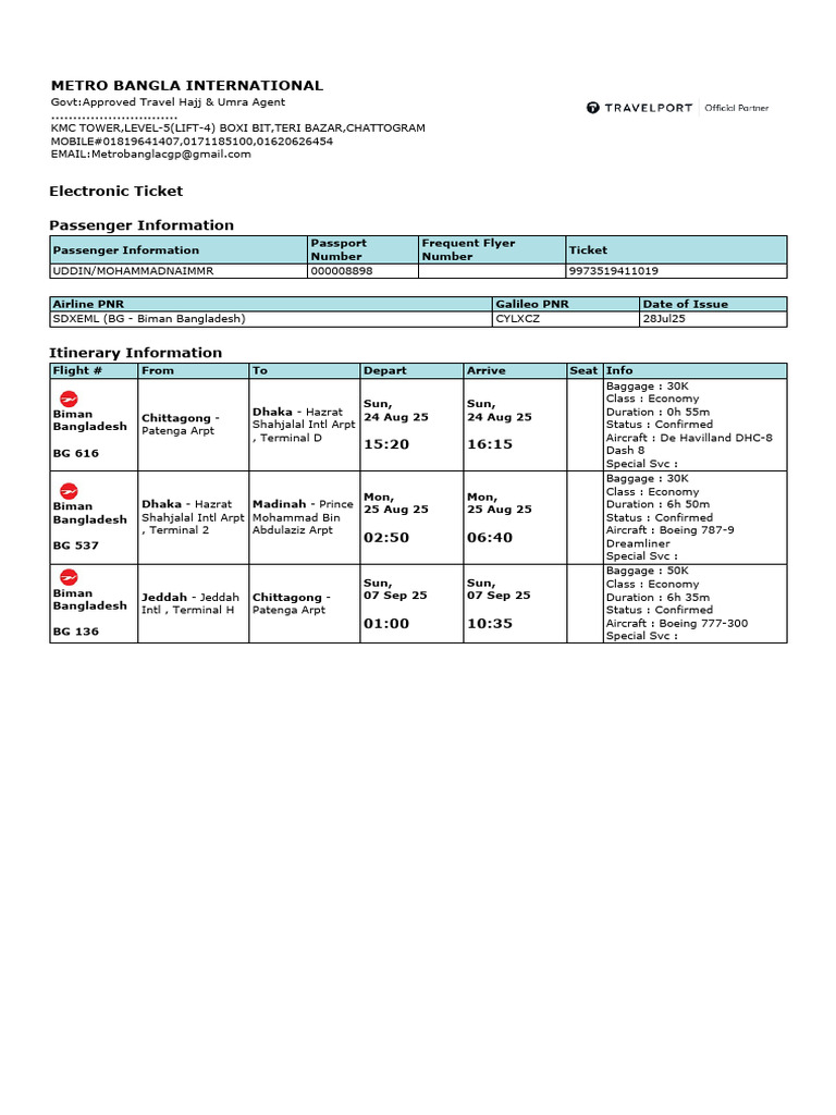 Uddinmohammadnaimmr Co Kafy Travel | PDF | Aviation | Aircraft
