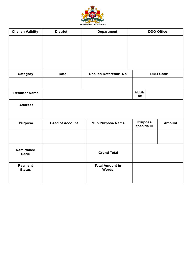 Challan Validity for KGID Insurance Payment | PDF