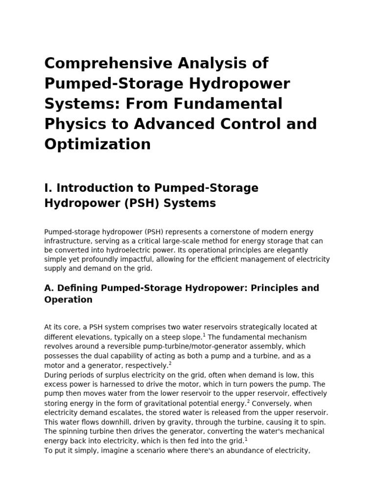 Comprehensive Analysis of Pumped-Storage Hydropower Systems - From ...