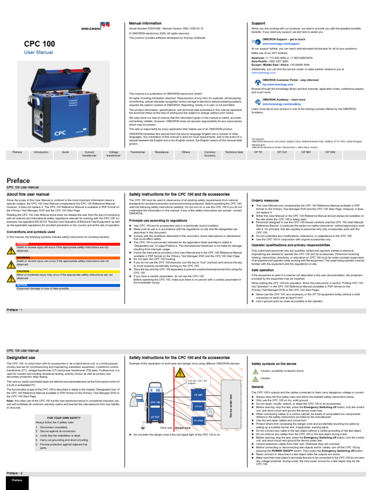 CPC 100 User Manual Overview | PDF | Electrical Connector | Power Supply