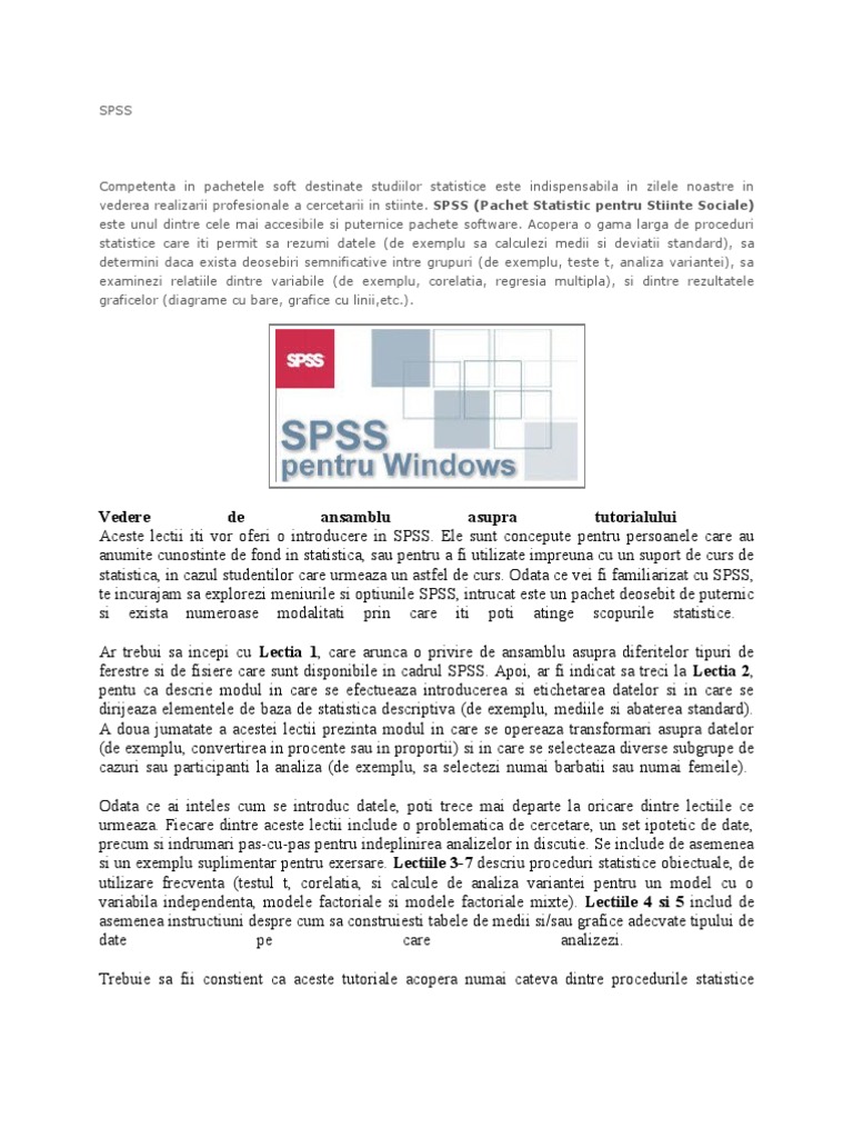 Spss Tutorial | PDF