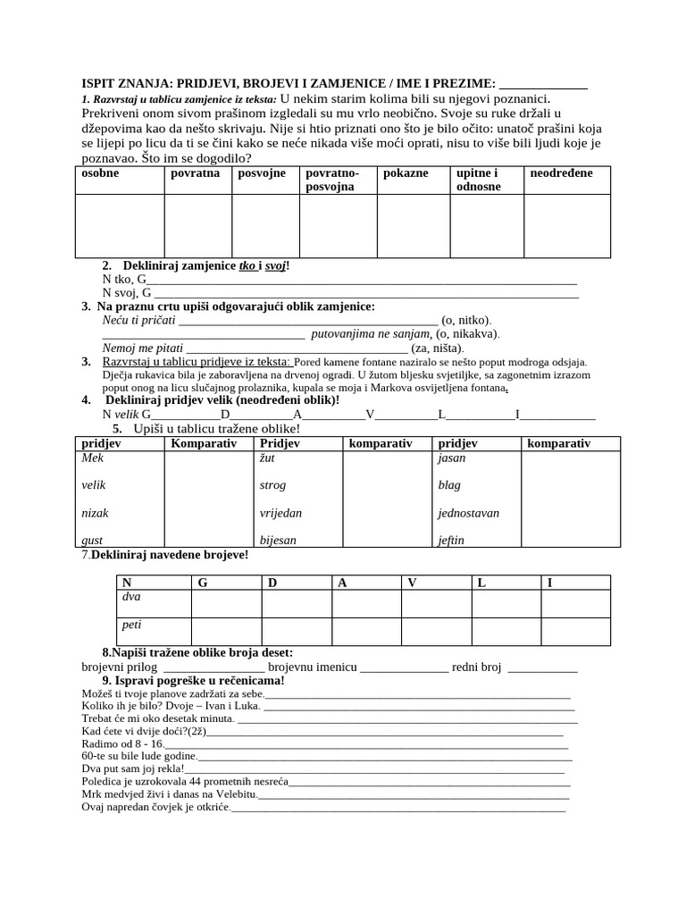 ISPIT ZNANJA PRIDJ, BR, ZAM Dvije Grupe Po 3 Puta Primjeraka | PDF