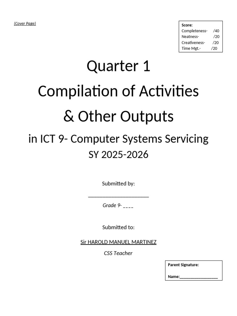 Compilation Cover CSS 9 IVA | PDF | Personal Computers | Laptop