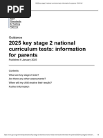 2025 KS2 National Curriculum Tests Guide | PDF | Educational Stages