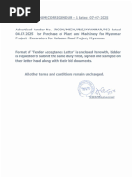 Tender Acceptance Letter Template | PDF | Business | Finance & Money ...