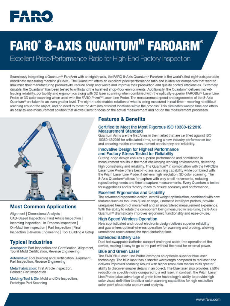 FARO 8-Axis QuantumM Features Overview | PDF