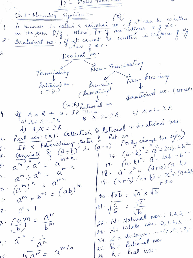 9th Maths Formula | PDF