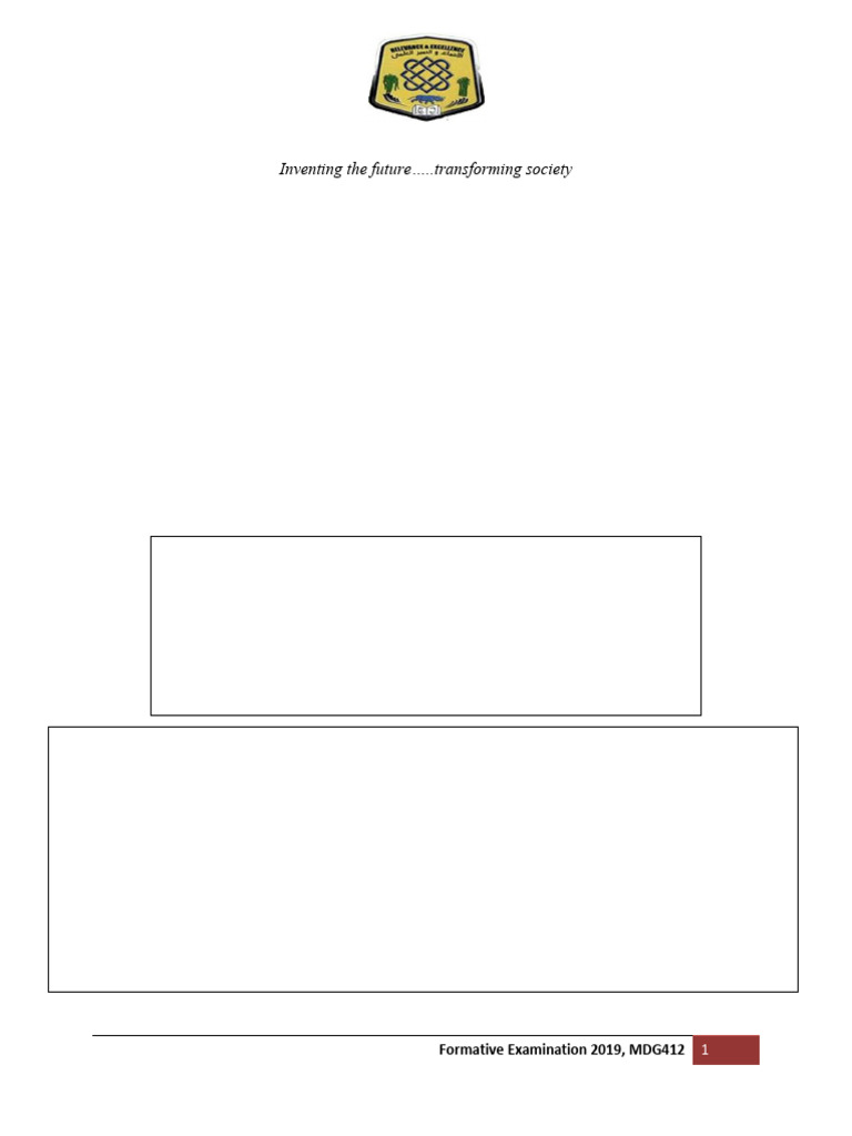 Formative Examination 2019 | PDF | Streptococcus | Bacteria