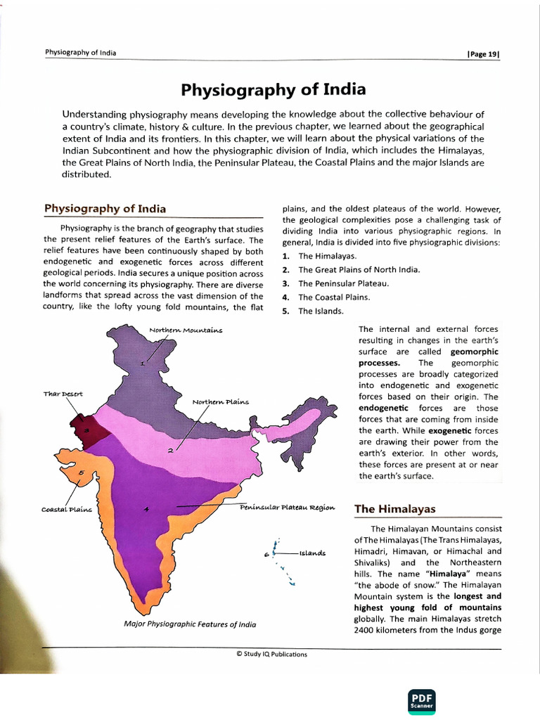 Physiographic Division of India - ENGLISH | PDF