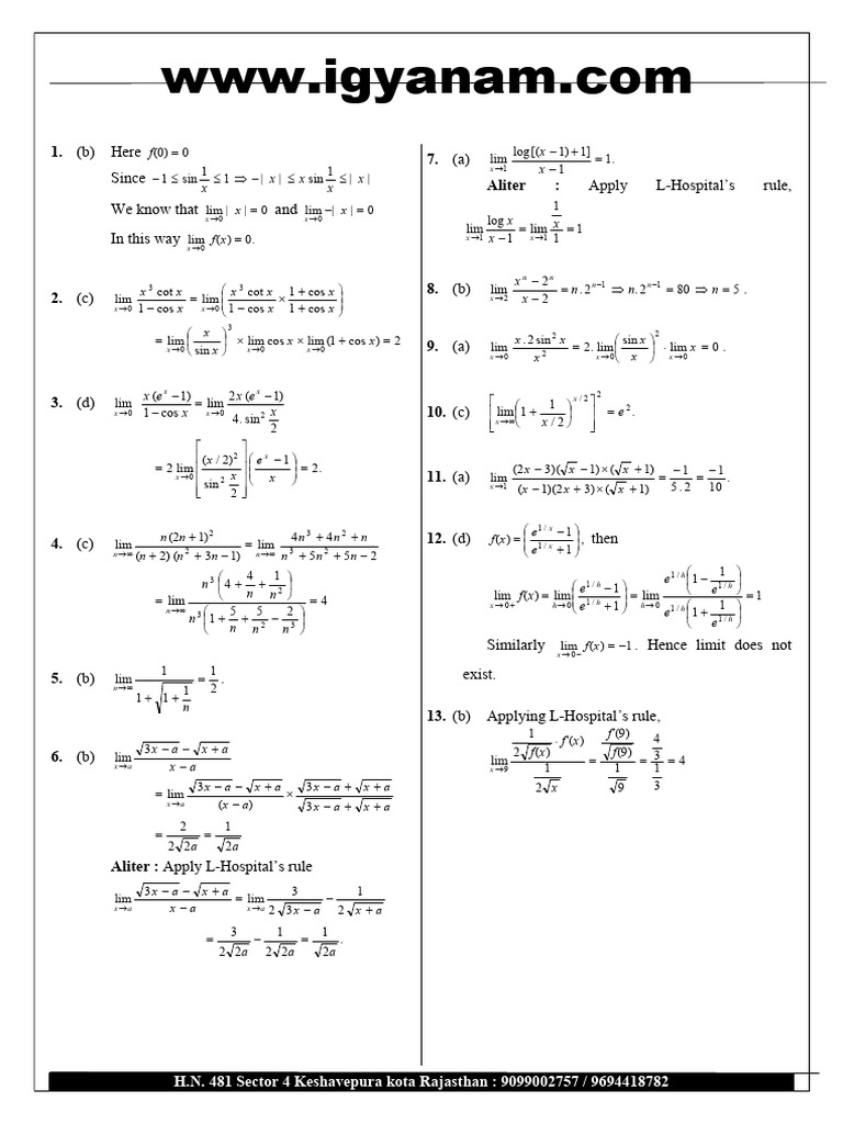 12jeekynmaths 060725 Solution | PDF