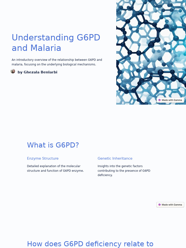 Understanding G6PD and Malaria | PDF