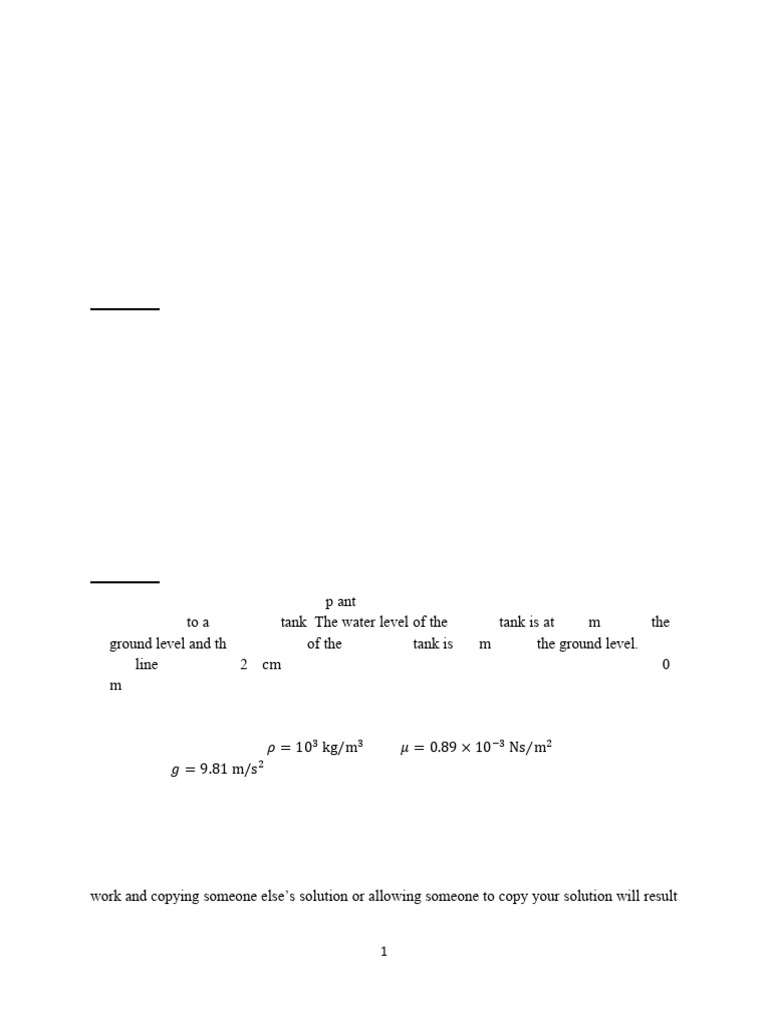 ME2113 - Assignment - Internal Flows | PDF