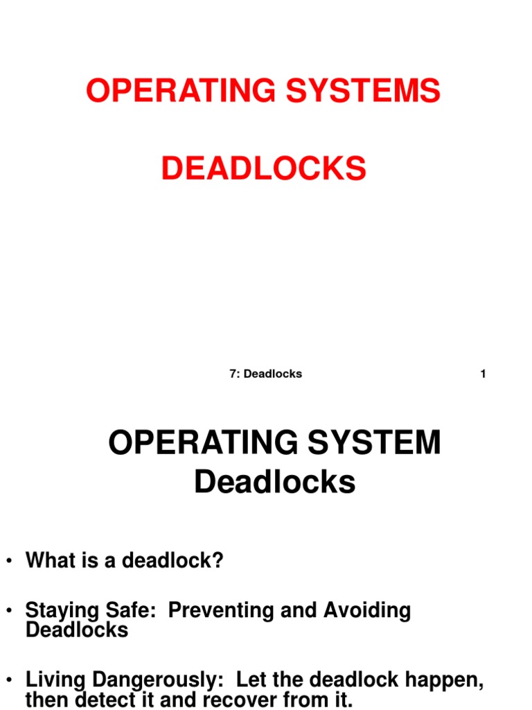 Deadlocks Pdf Concurrency Computer Science Areas Of Computer Science 
