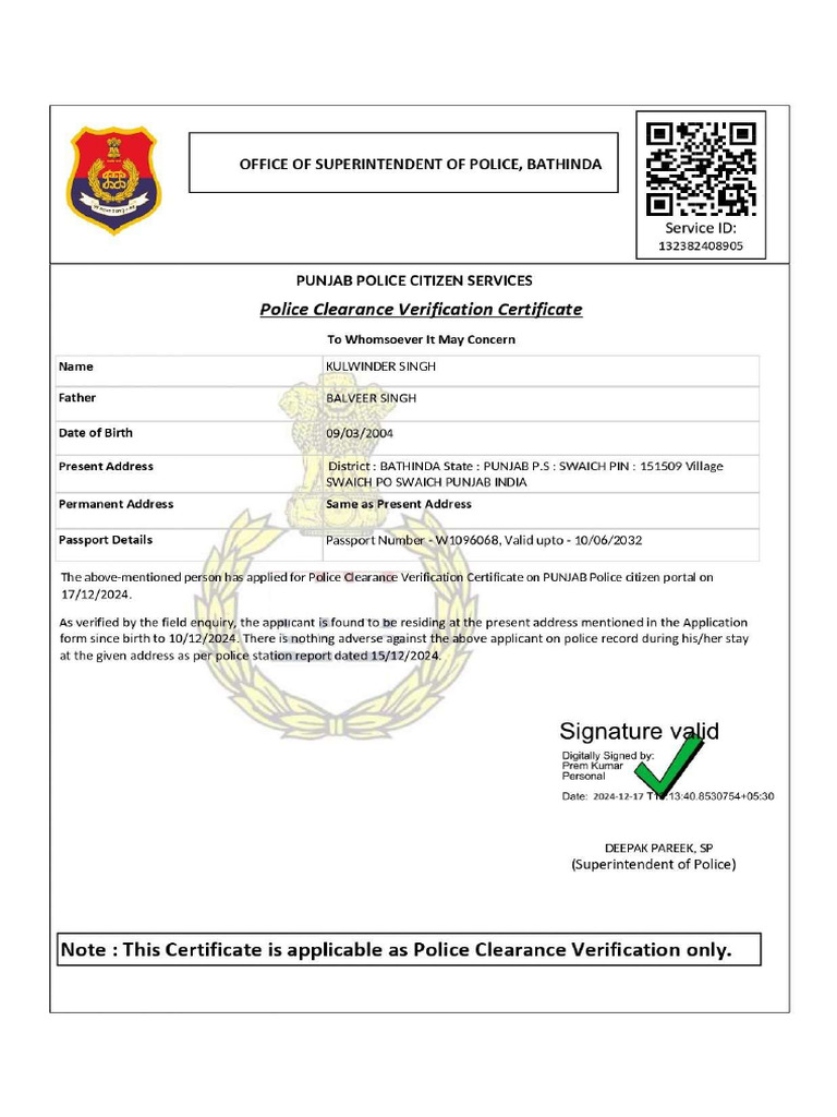 Kulwinder PCC | PDF