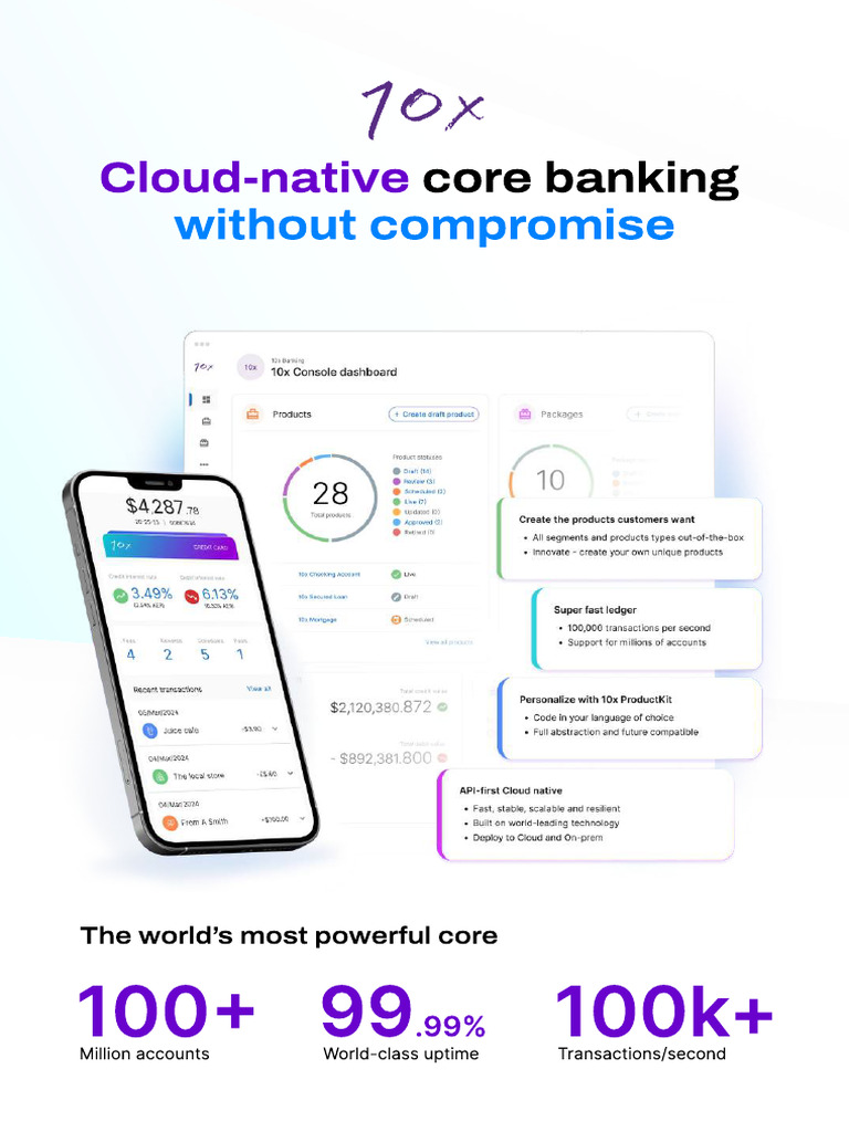 10x Banking Platform - A4 Product Brochure | PDF | Banks | Credit