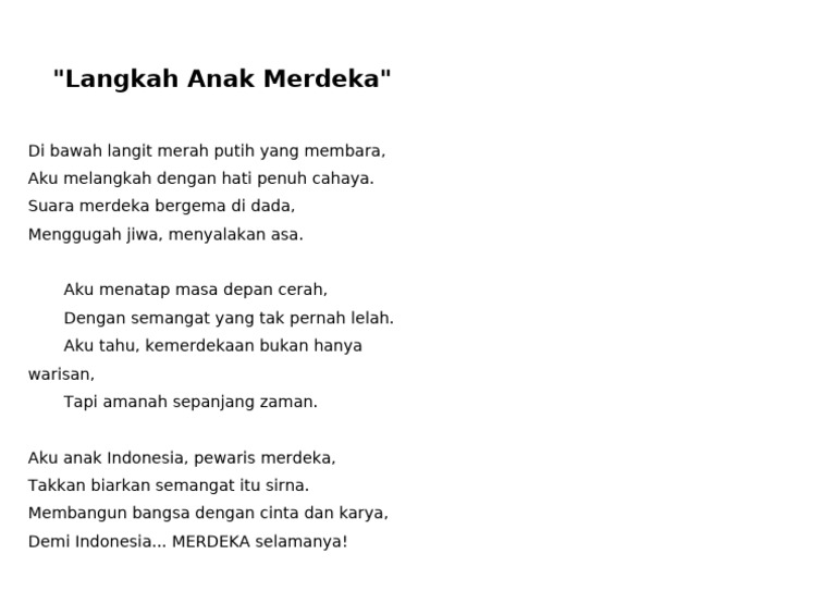Langkah Anak Merdeka | PDF
