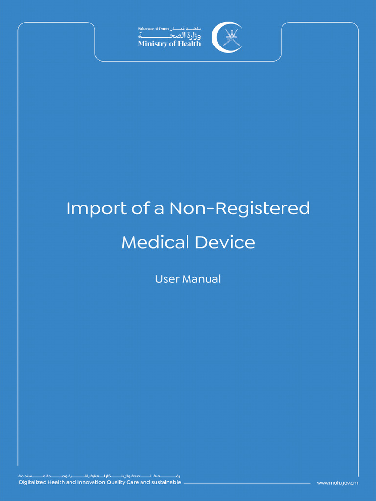 Import of A Non Registered Medical Device User Manual v10 | PDF