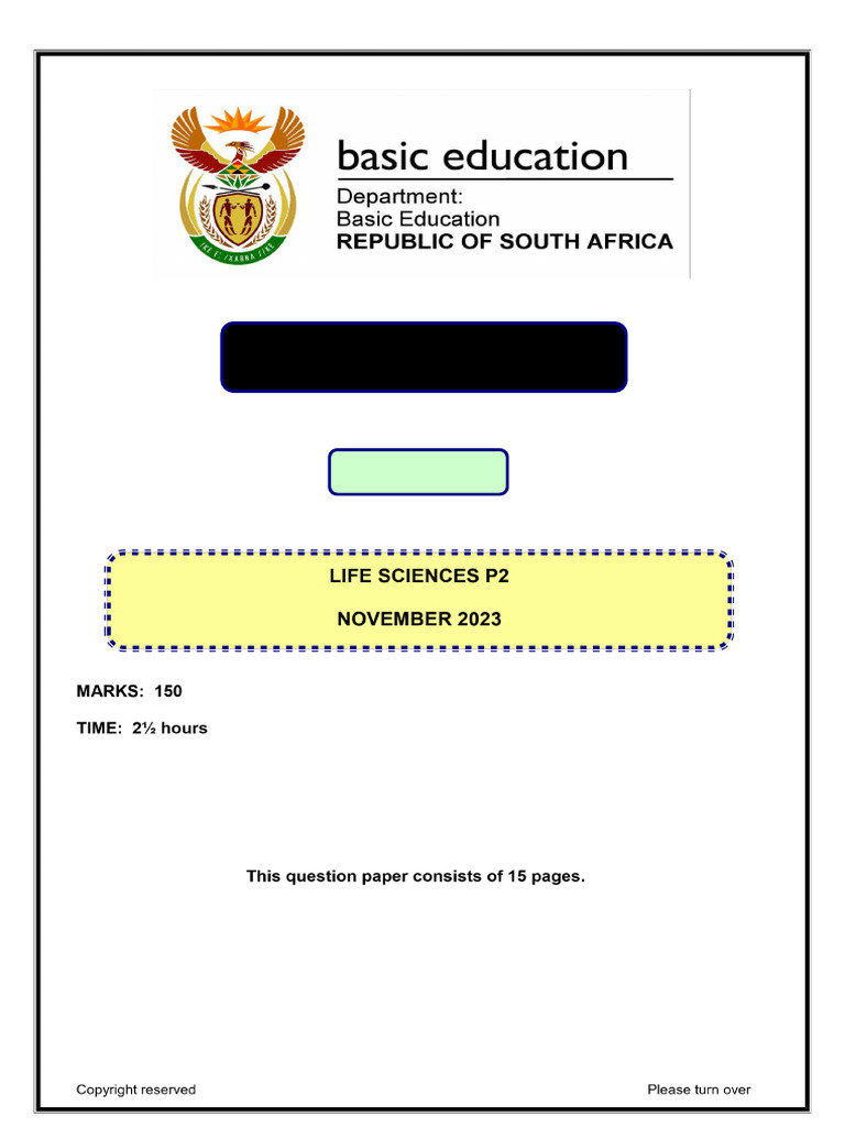 Grade 12 Life Sciences P2 November 2023 | PDF | Dna | Dominance (Genetics)