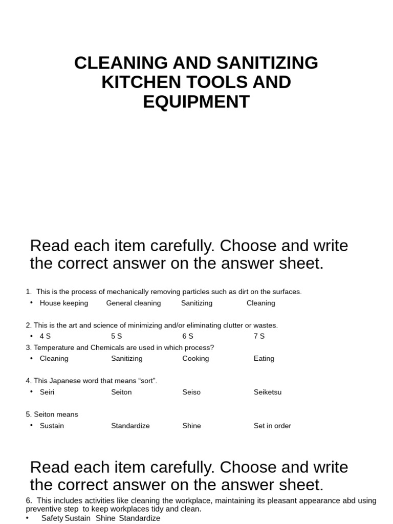 Kitchen Tools Cleaning Guide | PDF | Dishwasher | Bleach