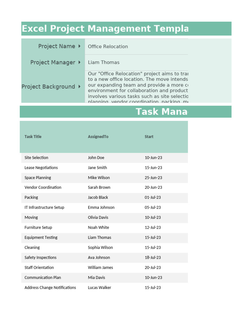Office Relocation Project Plan Template | PDF | Microsoft Excel | License