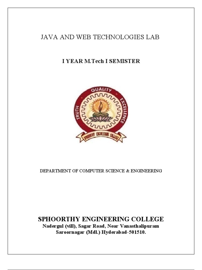 Java Web Technologies Lab Project | PDF | Java Servlet | Information Technology Management