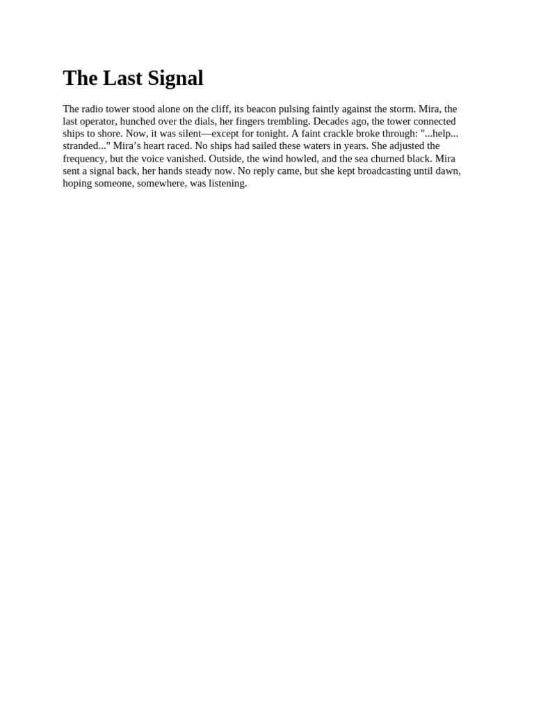 The Last Signal: A Desperate Call for Help | PDF